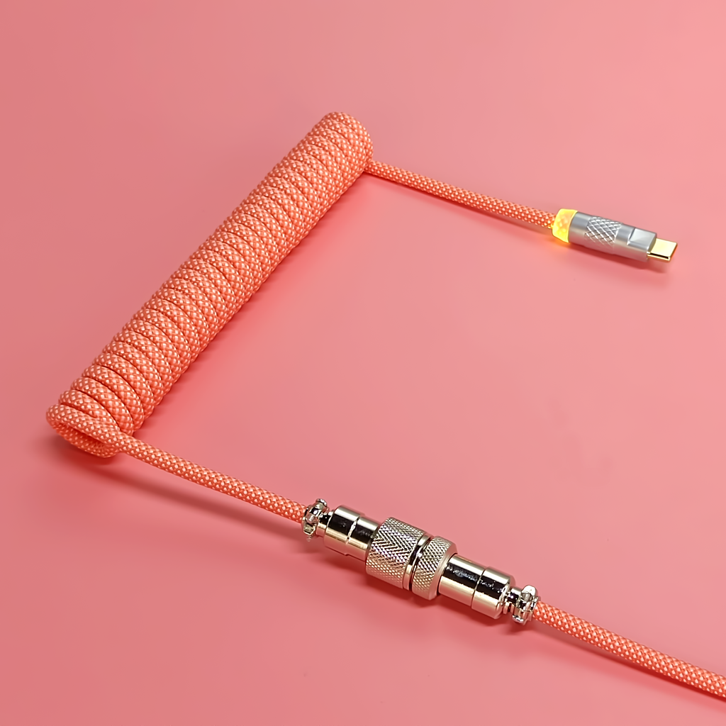 MACARON HANDMADE MECHANICAL KEYBOARD COILED USB-C CABLE – velocifiretech