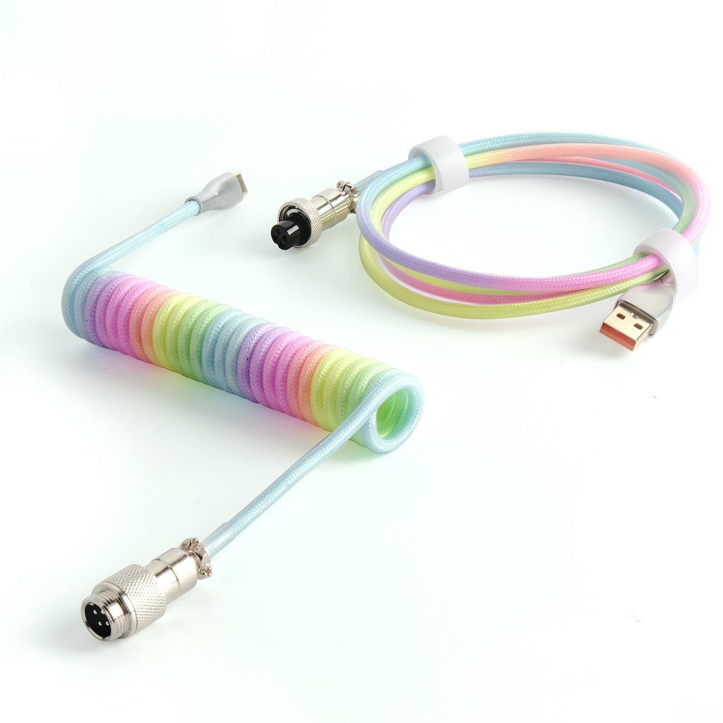 RAINBOW COILED USB-C HANDMADE CABLE – velocifiretech